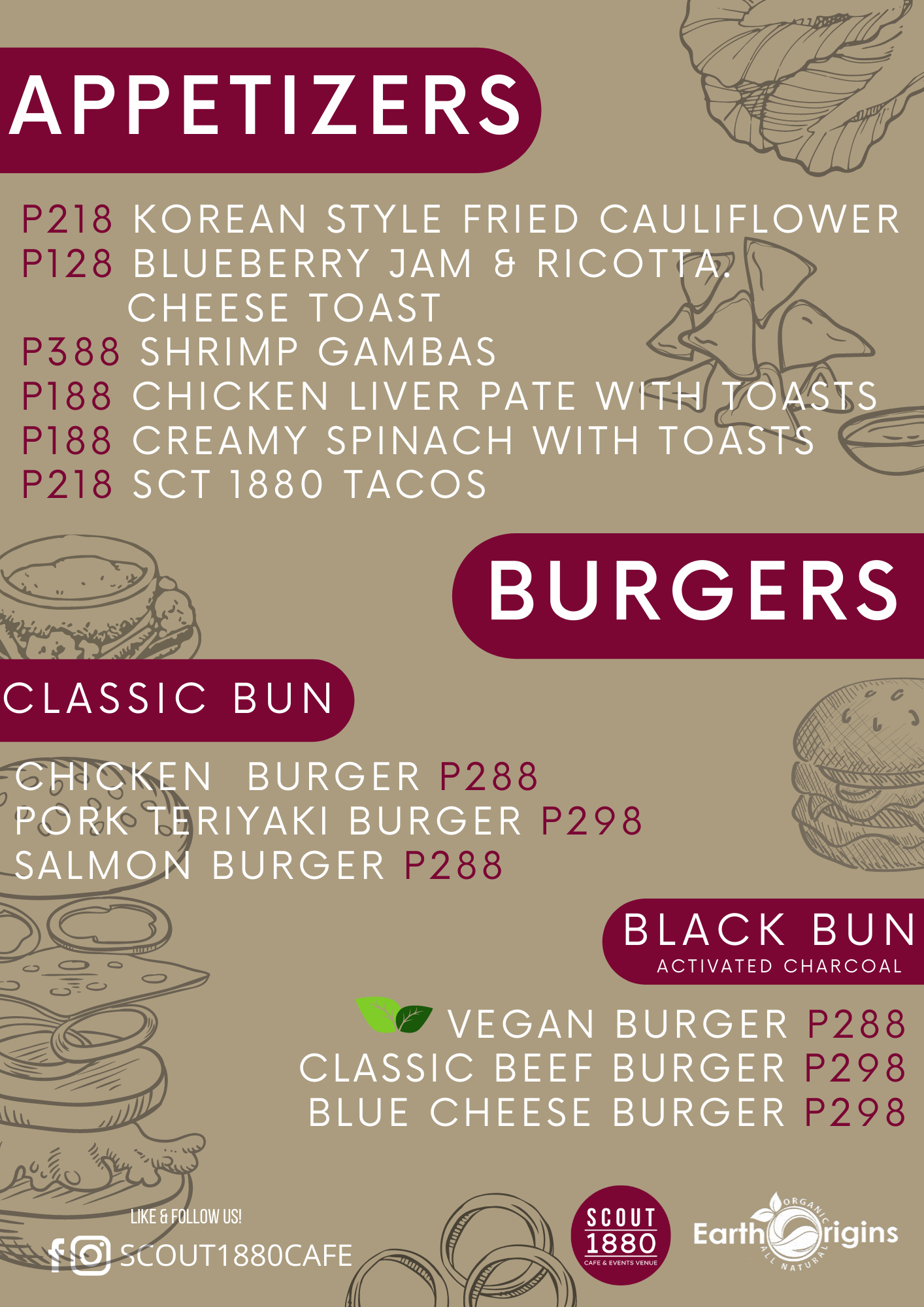 CAFE Menu – SCOUT1880 CAFE & PRIVATE VENUE