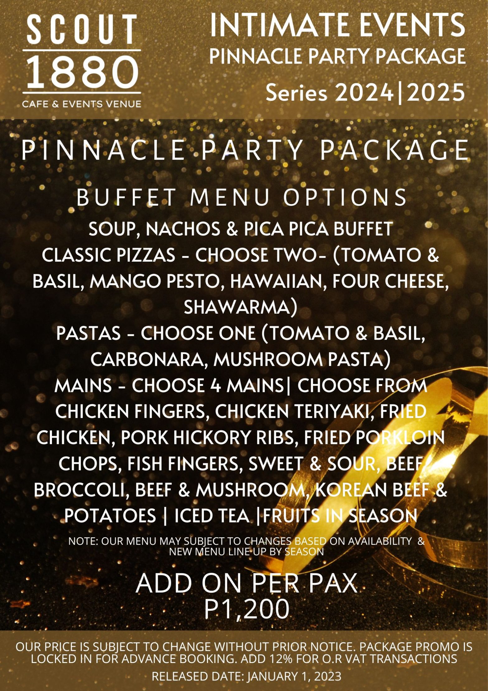 CORPORATE EVENTS- PINNACLE PARTY PACKAGE – Scout1880
