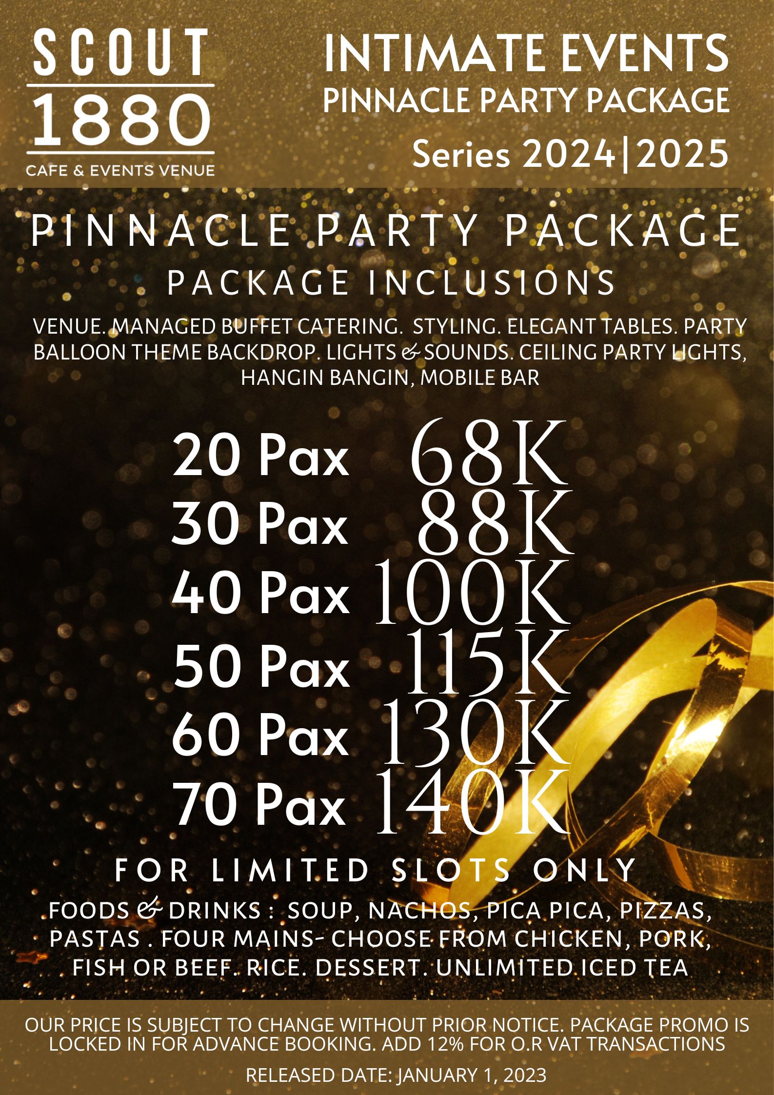 CORPORATE EVENTS- PINNACLE PARTY PACKAGE – Scout1880